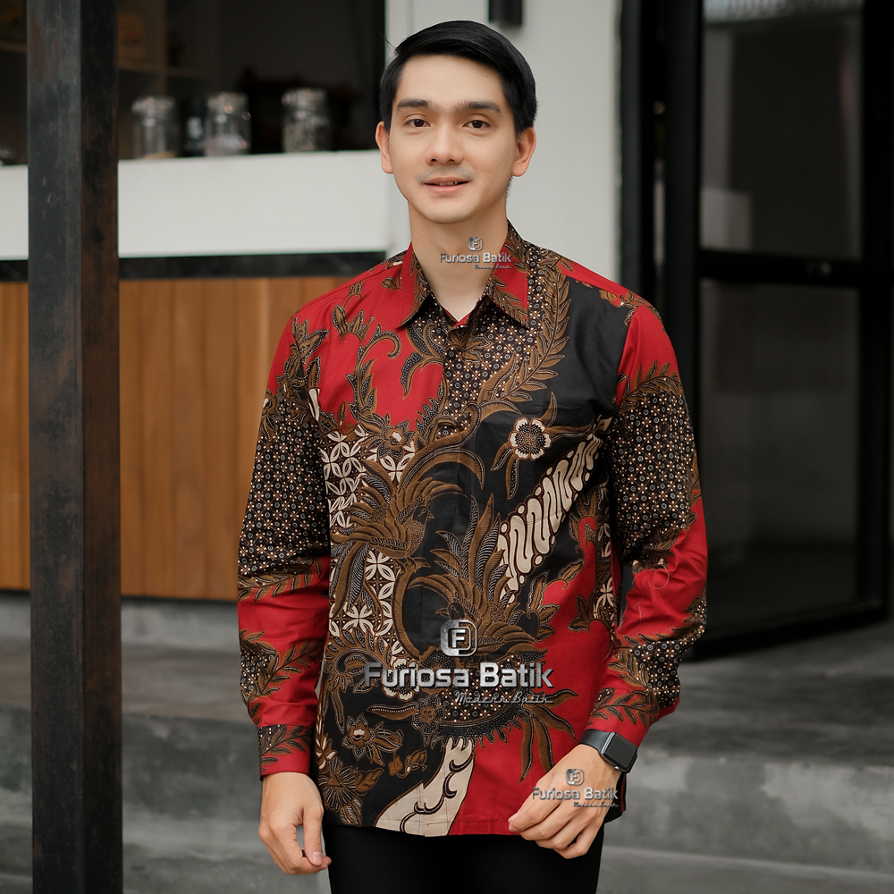 Jual Furiosa Batik MAHESA MERAH Baju Batik Pria Lengan Panjang Batik ...