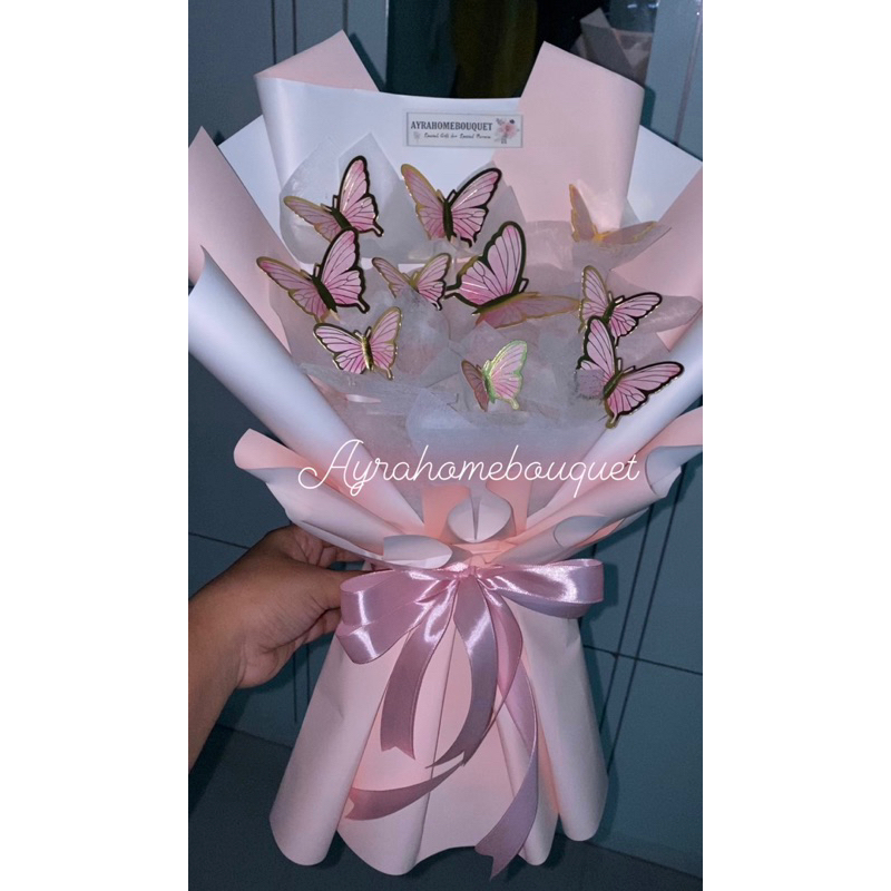 Jual [BUTTERFLY] Bouquet Buket Bunga Kupu-Kupu LED Lampu For Gift ...