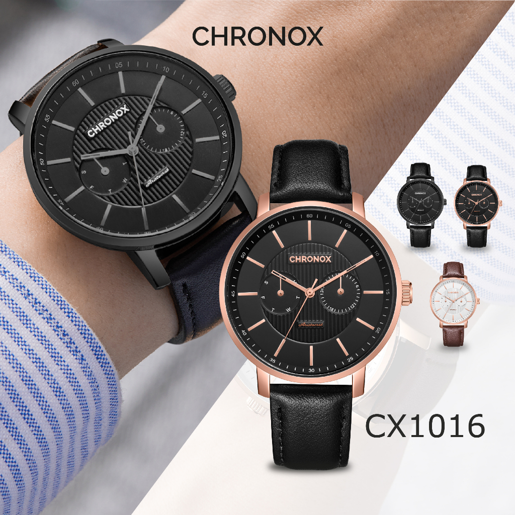 Jual Jam Tangan Pria Analog Anti Air Original Leather Chronox CX1016 ...