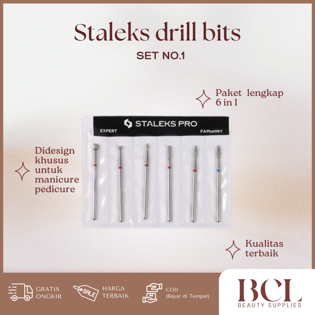 Jual Staleks Drill Bits Set Manicure no.1 Nail Bits 6in1 | Shopee Indonesia