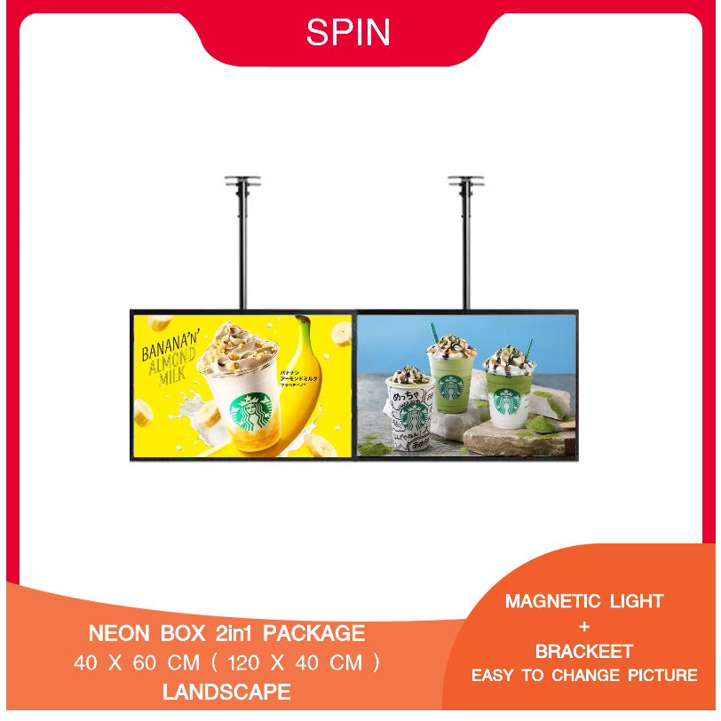 Jual NEON BOX SLIM LED LIGHT BOX Menu Paket 2in1 60x40cm ( 120x40cm ...