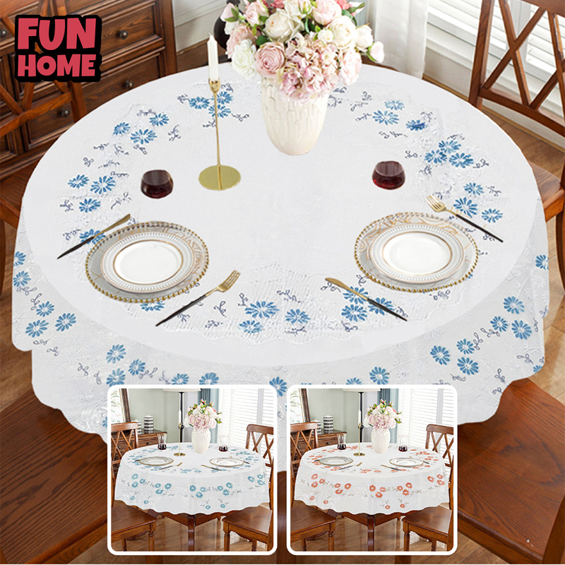 Jual Taplak Meja Makan Super Jumbo Motif Bunga Ukuran Diameter 180cm ...