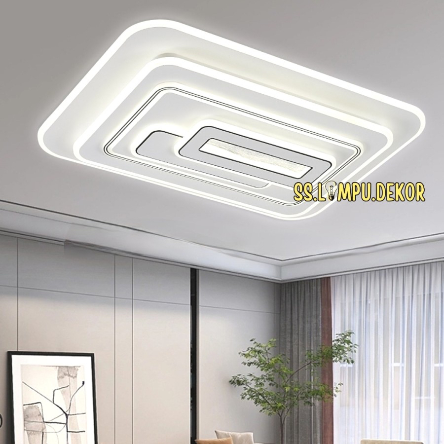 Jual Lampu Plafon Minimalis LED hias Ruang Tamu Persegi panjang Modern ...