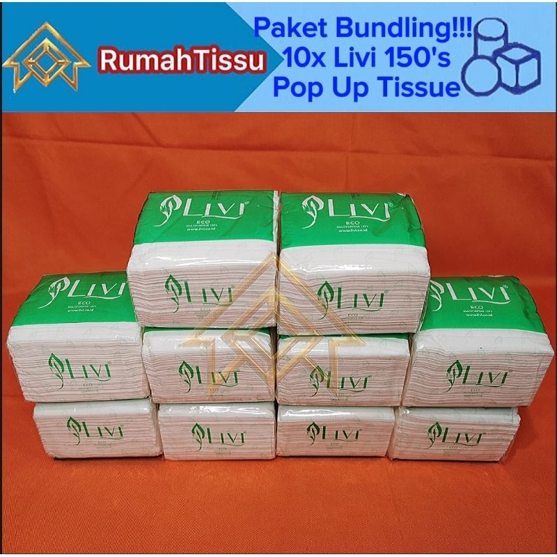Jual [Paket Bundling 10 Pack] Livi Eco Multipurpose Pop Up Tissue 150 ...
