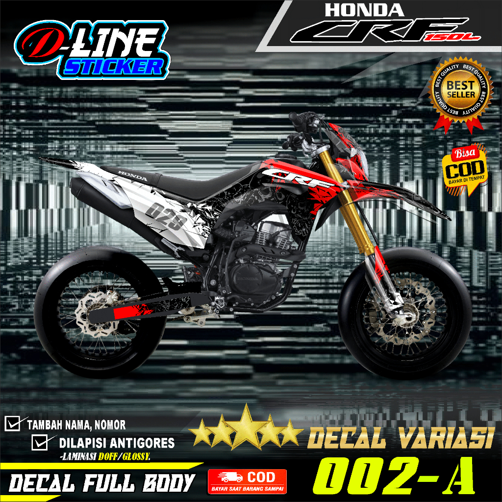 Jual Decal CRF 150 L Full body Trail Supermoto-Dekal stiker Variasi ...