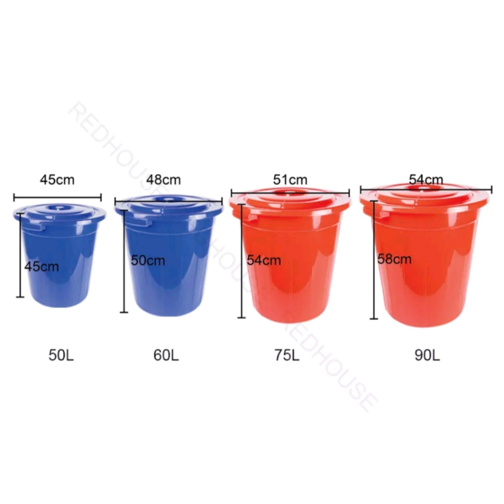 Jual RedH Ember Air Plastik Dengan Tutup Tong Besar Khusus Batam | Shopee Indonesia