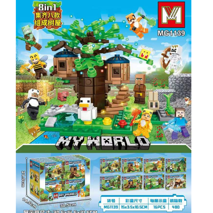 Jual Bricks Block Satu Set 8 in 1 my world minecraft anak mainan toys ...