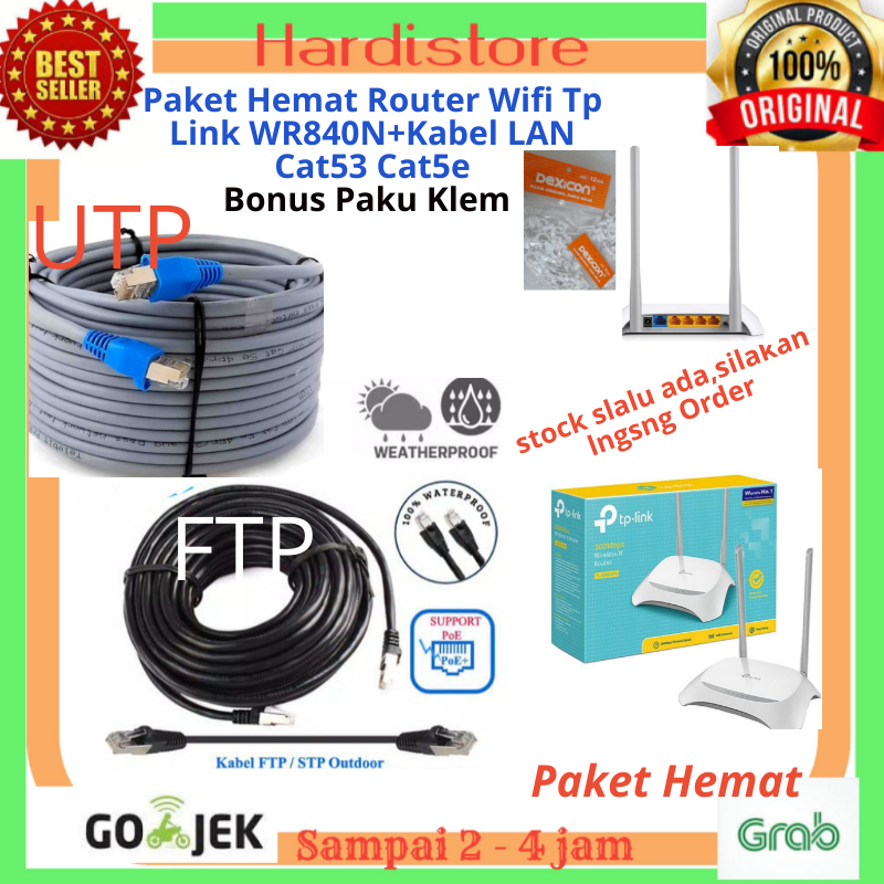 Jual Kabel LAN FTP Outdoor Cat5e +Router Wifi TpLink TL-WR 840N 300 ...