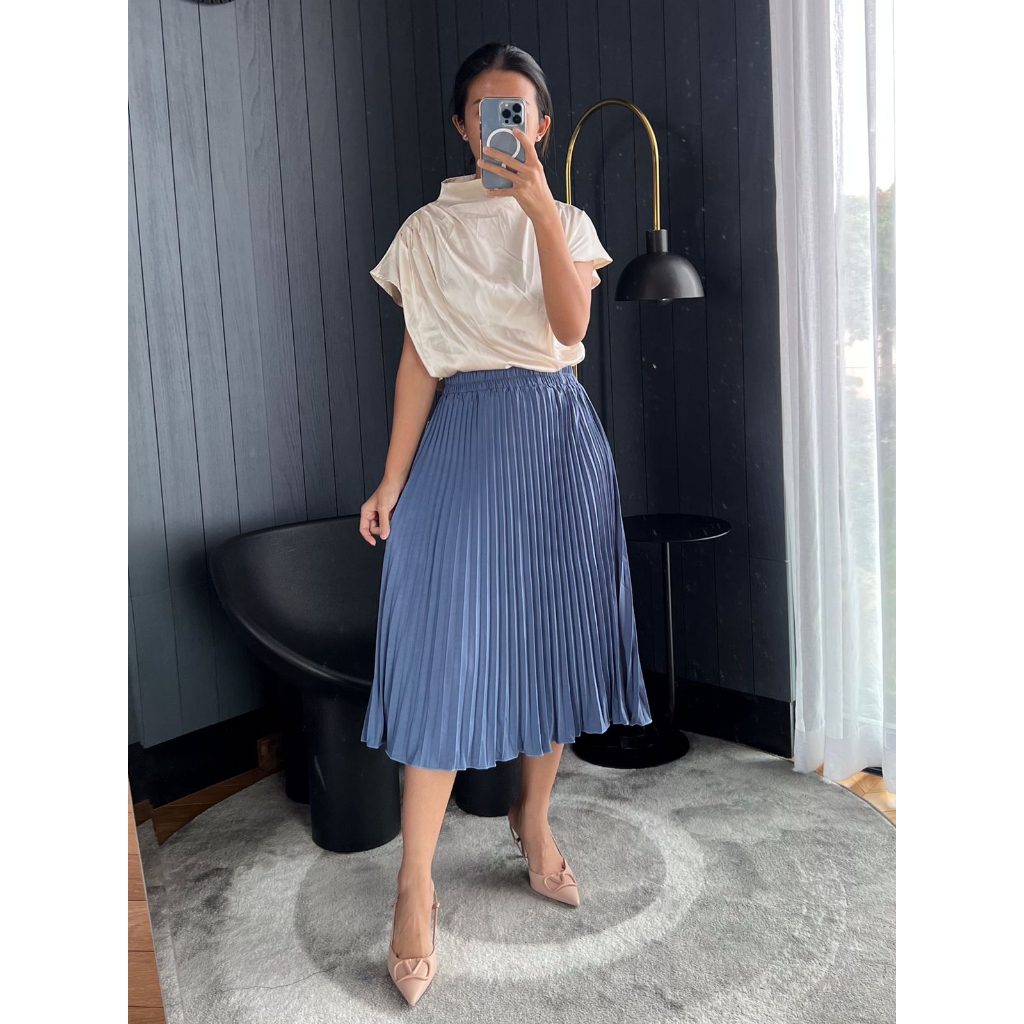 Jual Rok Plisket Midi / Rok Tanggung / Rok 7/8 / Rok Plisket / Rok ...