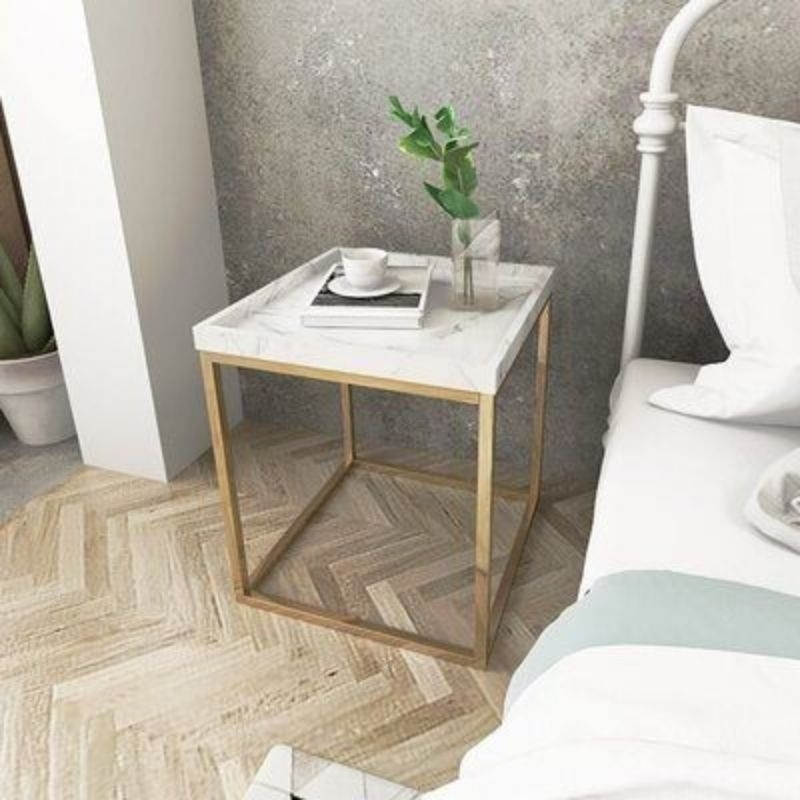 Jual side table marmer minimalis kotak side table stainless carara ...