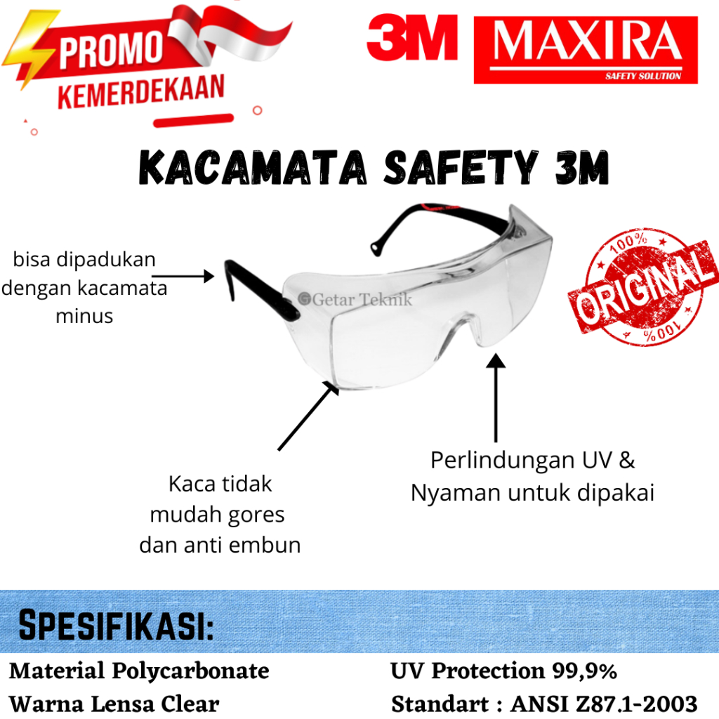 Jual Kacamata Safety Laboratorium 3M OX1000 | Shopee Indonesia