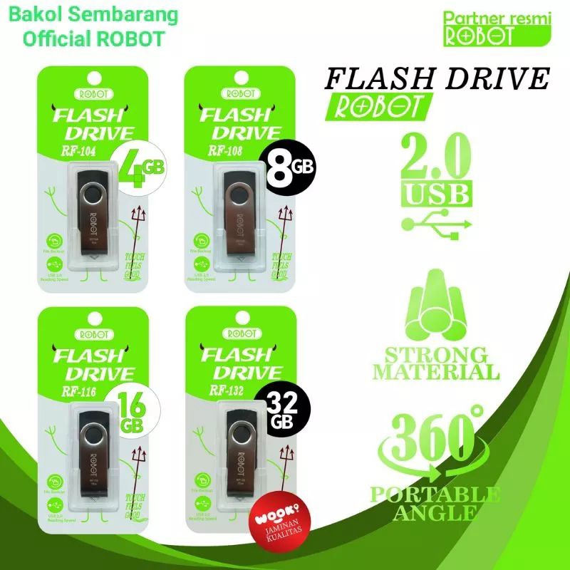 Jual Flashdisk Robot 4GB / 8GB / 16GB / 32GB USB 2.0 FLASH DRIVE ...