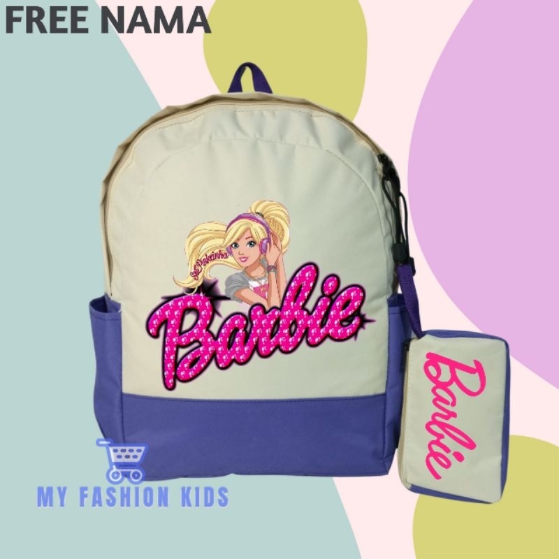 Jual Tas Ransel Backpack Anak Sekolah Custom Gambar Barbie Unisex (FREE ...