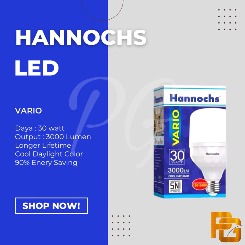 Jual Lampu Hannochs Vario LED 30W 30 Watt Cahaya Putih | Shopee Indonesia