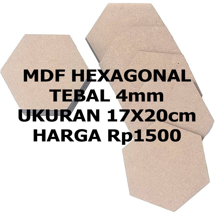 Jual Papan MDF Hexagonal 4mm ukuran 17x20cm | Shopee Indonesia