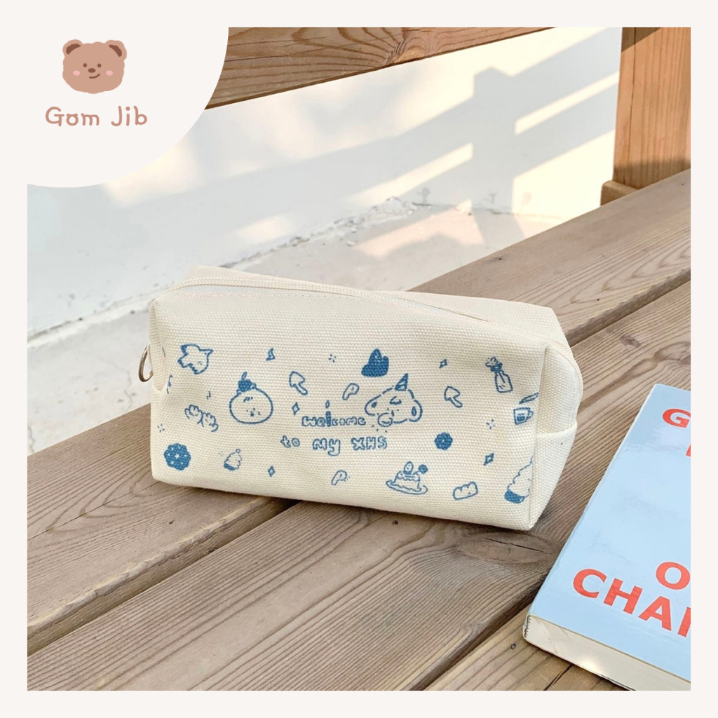 Jual Aesthetic pencil case / Pouch / Tempat Pensil Canvas / Kotak ...
