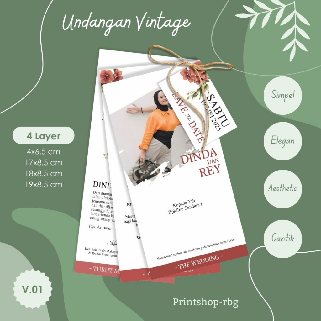 Jual UNDANGAN PERNIKAHAN HANGTAG VINTAGE ELEGAN SIMPLE MURAH - UNDANGAN ...