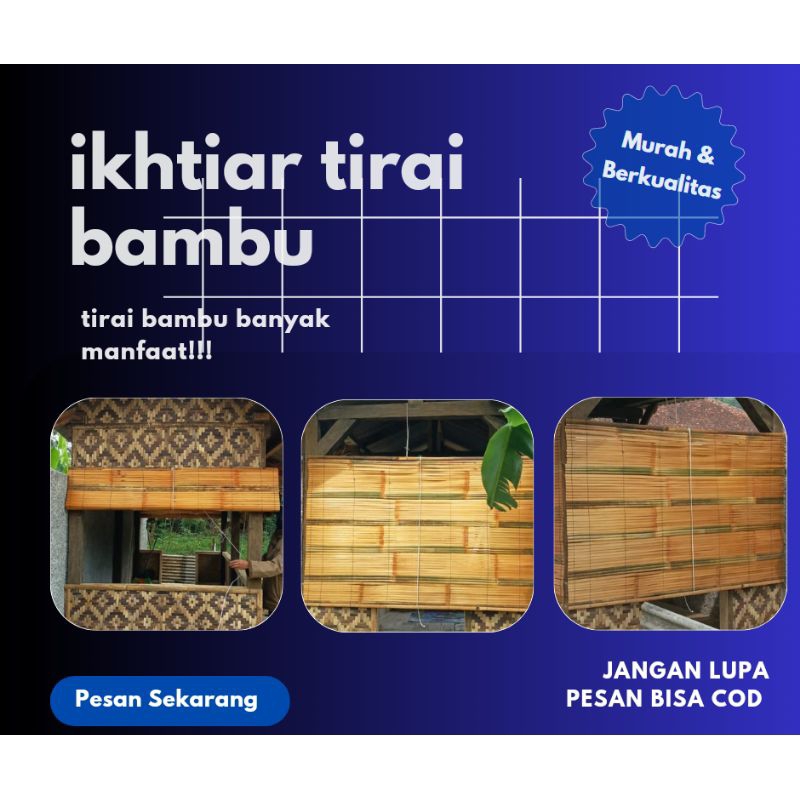 Jual kereytirai bambu gulung outdoor penghalang panas dan air hujan ...