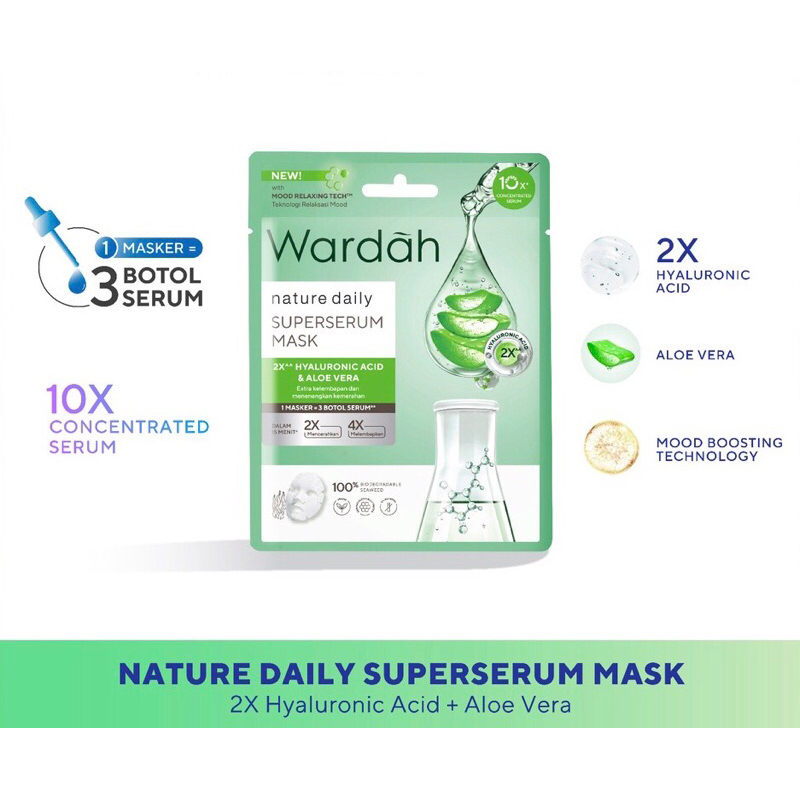 Jual Wardah Nature Daily Aloe Vera Superserum Sheet Mask Face 20 ml ...