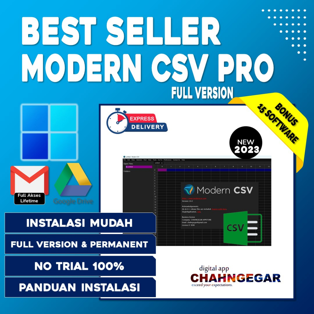 Jual Gallium Digital Modern CSV 2024 Full Lisensi Lifetime Software CSV Editor Pro | Shopee ...