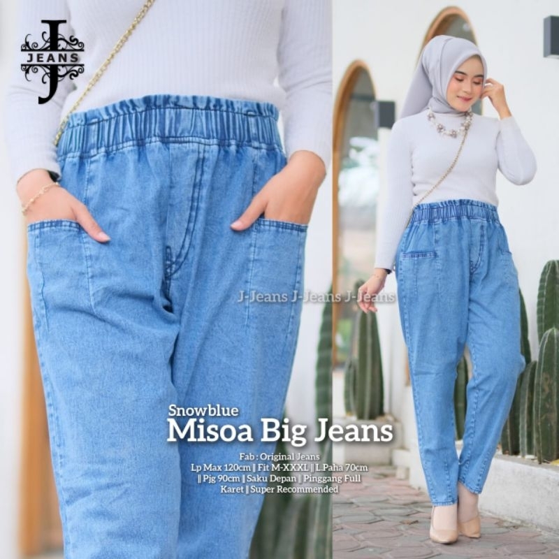 Jual Misoa Big Snowblue & Snowblack Jeans Wanita (Muat Sampai BB 80 Kg ...