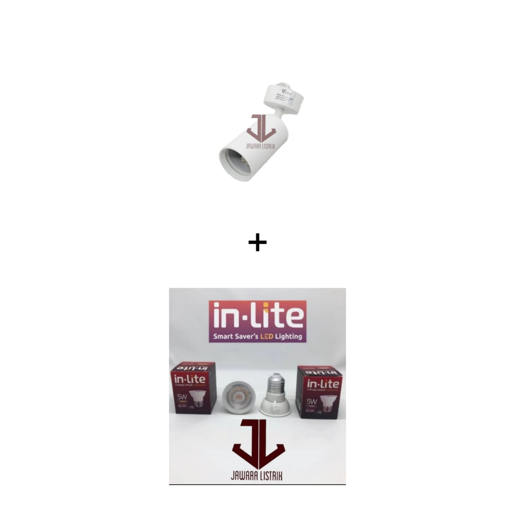 Jual PAKET ECLAT KAP LAMPU TRACK LIGHT + INLITE LAMPU MR16 5 W | Shopee ...
