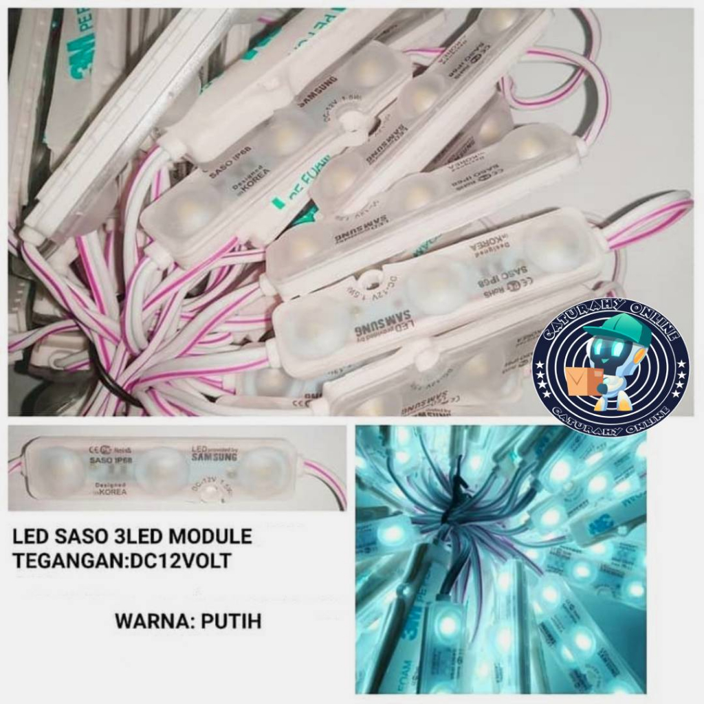 Jual Modul LED SAMSUNG 3 MATA SASO Lensa 3 Mata 6515 Waterproof IP68 12VDC 1.5W | Shopee Indonesia