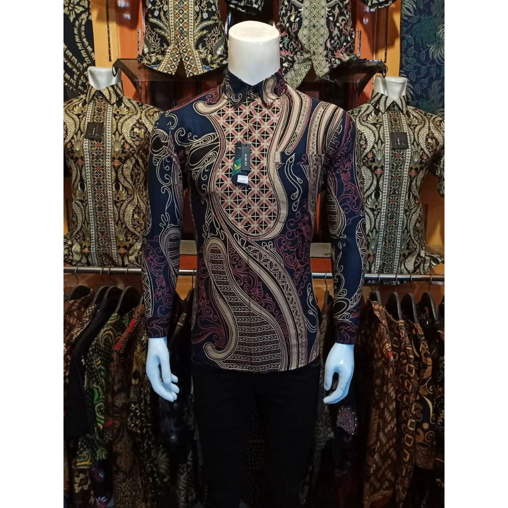 Jual Kemeja Batik Pria Slimfit Lengan Panjang Modern Batik Slim Fit ...