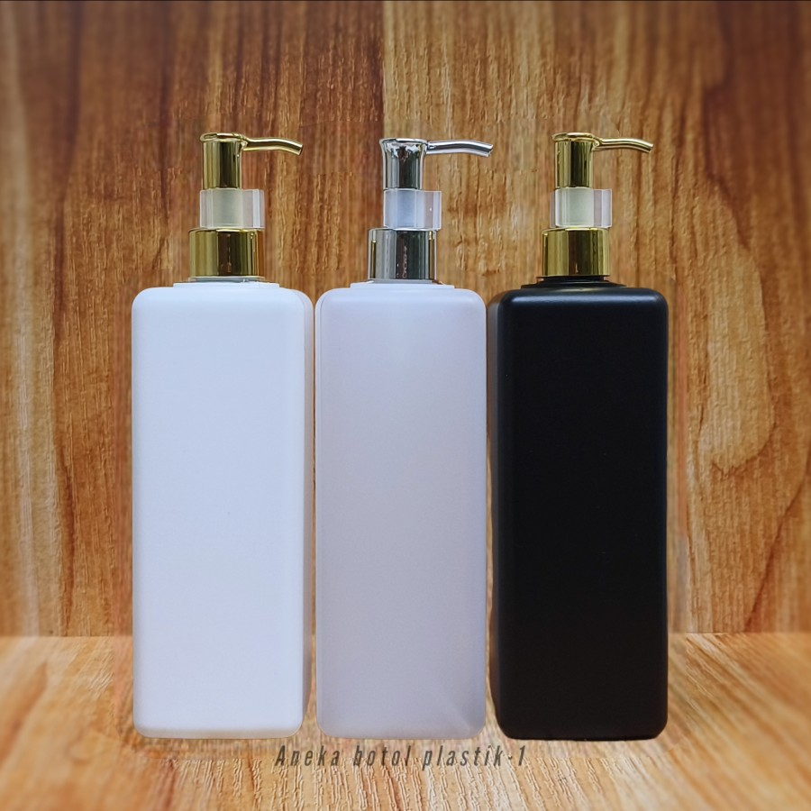 Jual BOTOL PUMP 500ML KOTAK HDPE / BOTOL HDPE 500ML KOTAK PUMP LUXURY GOLD DAN SILVER | Shopee ...