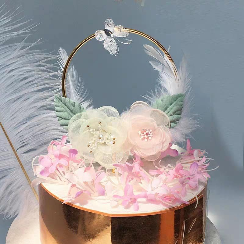 Jual DECORRY (TP03) Topper Kue Ulang Tahun Tusuk Bulu Angsa Bulat ...