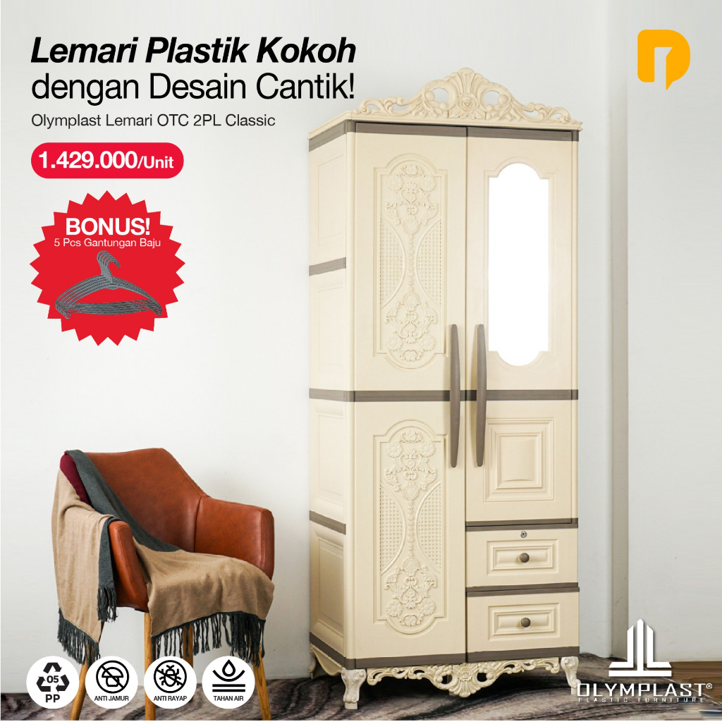 Jual Olymplast Lemari 2 Pintu Classic | Shopee Indonesia