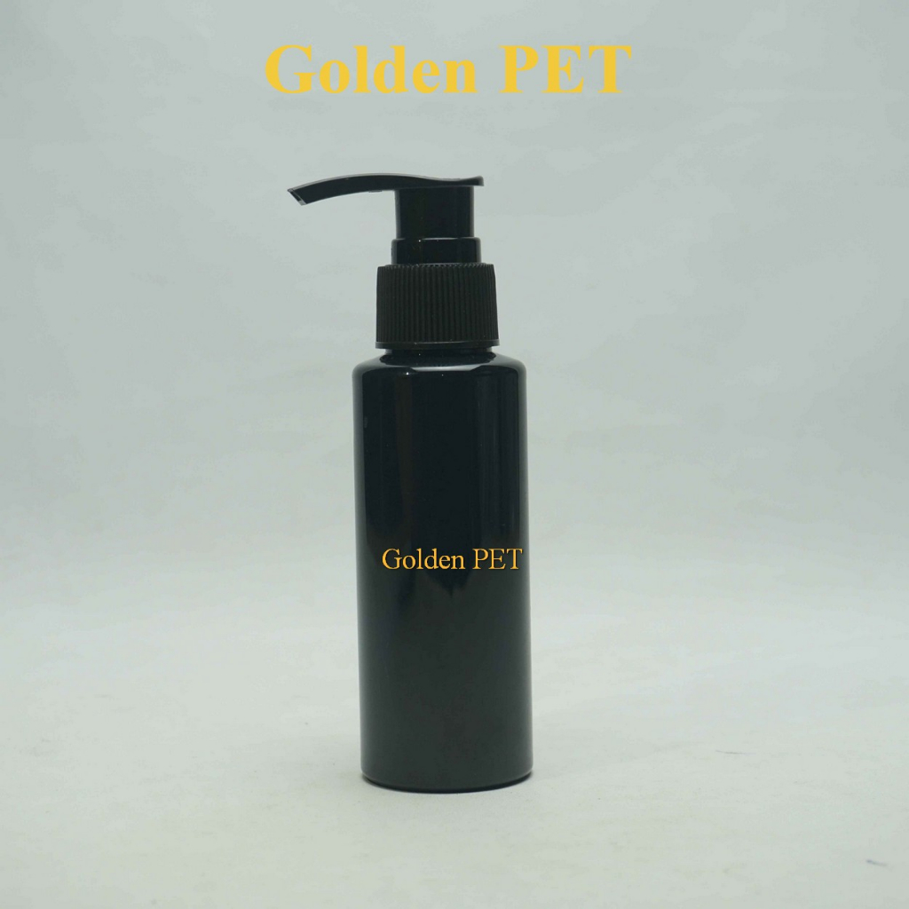 Jual Botol Pet 100 Ml Rf Pendek Hitam Pump Lotion Plastik Standart ...