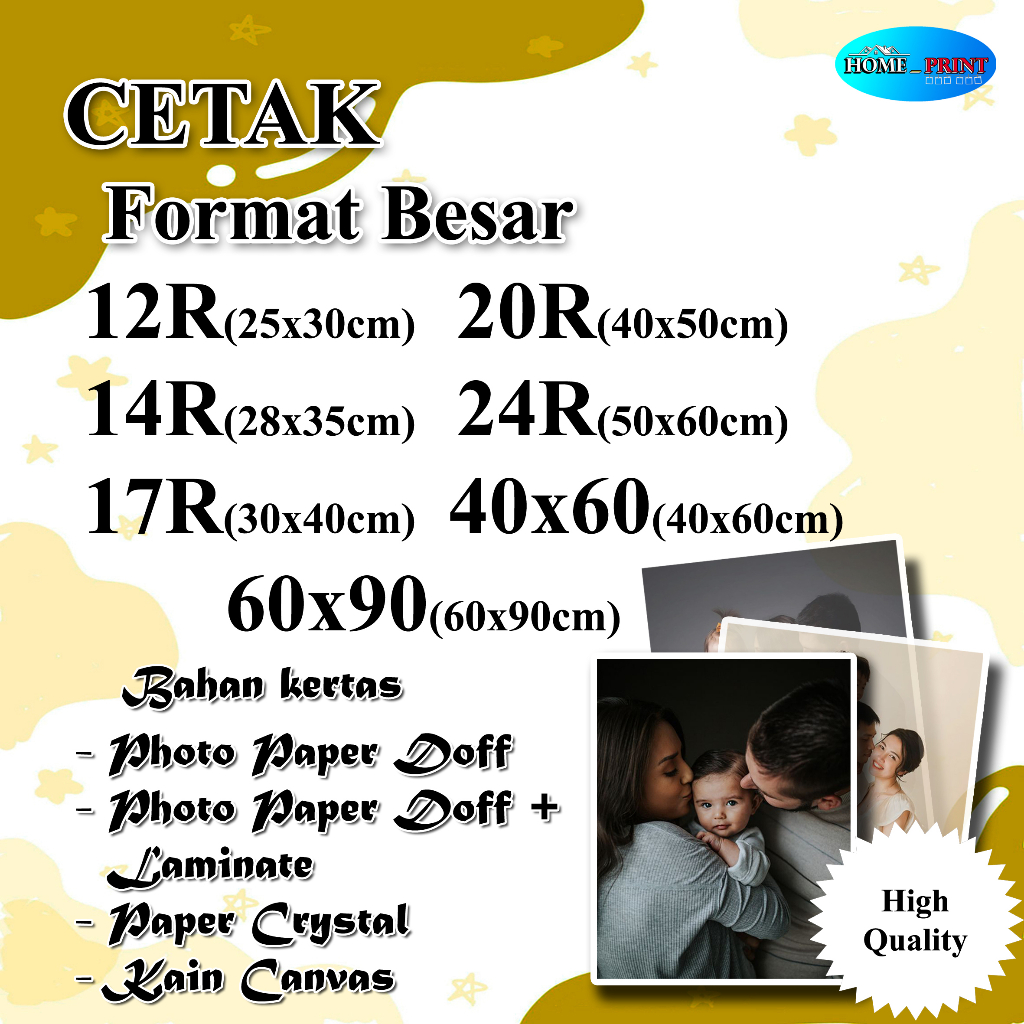 Jual CETAK FOTO FORMAT BESAR (24R-4060-6090) | Shopee Indonesia