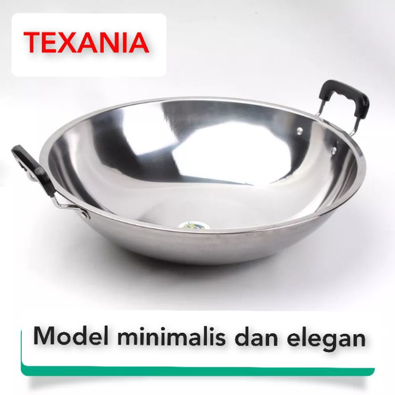 Jual (kuping Stainles) Wajan stainless Ukuran 28cm, 30cm ,34cm Penggorenga stainles baha Tebal ...