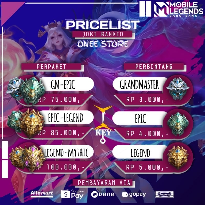 Jual Joki Rank Mobile Legends Bang Bang | Shopee Indonesia