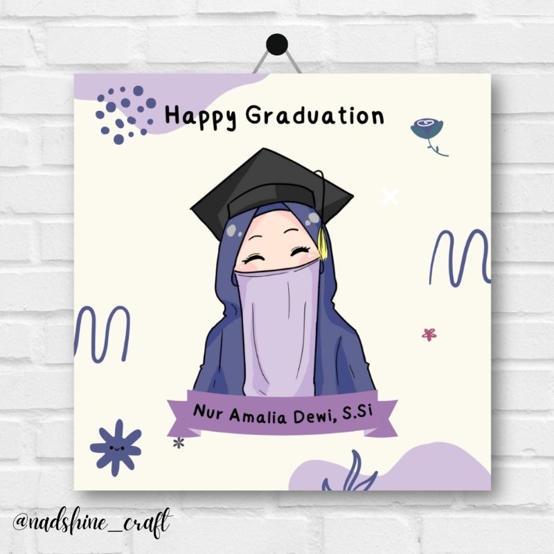 Jual Hadiah wisuda animasi frame 20x20 / kado wisuda | Shopee Indonesia