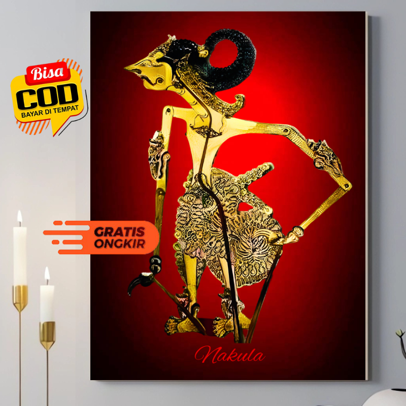 Jual Poster Wayang Kulit Nakula Untuk Hiasan Dinding Atau Pajangan ...