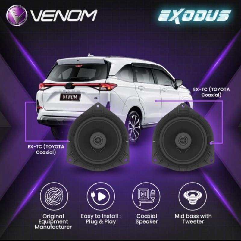 Jual Speaker Coaxial Venom Exodus Plug N Play Pintu Toyota Innova Zenix ...