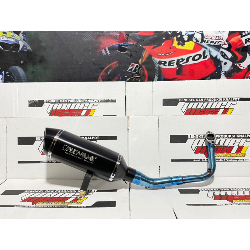 Jual Knalpot REMUS Benelli Panarea125 Coating Header Biru Full System ...
