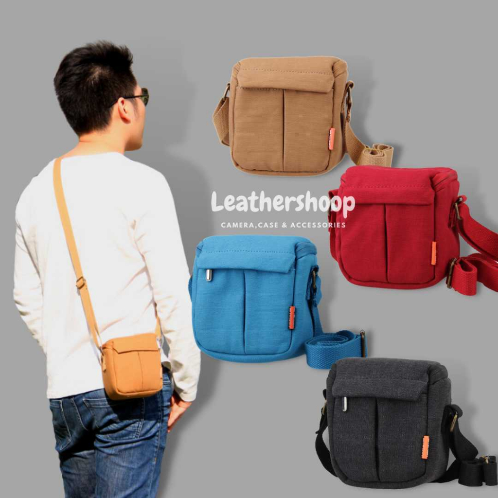 Jual Tas Kamera Mini Canvas untuk Mirorrless Kecil | Shopee Indonesia