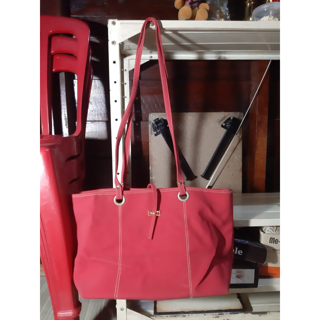 Jual (PRELOVED) TAS TOTE MERAH/ TAS TENTENG MERAH/ TAS WARNA MERAH/ TAS ...