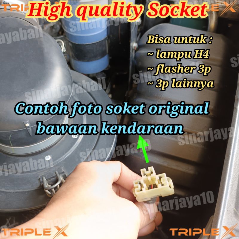 Jual soket lampu utama h4 original socket headlamp headlight mobil ...