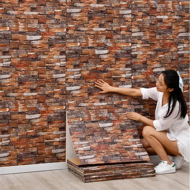 Jual Wallpaper Foam 3D Peredam Suara dan Panas Bata Putih Tebal 9mm - 2 ...