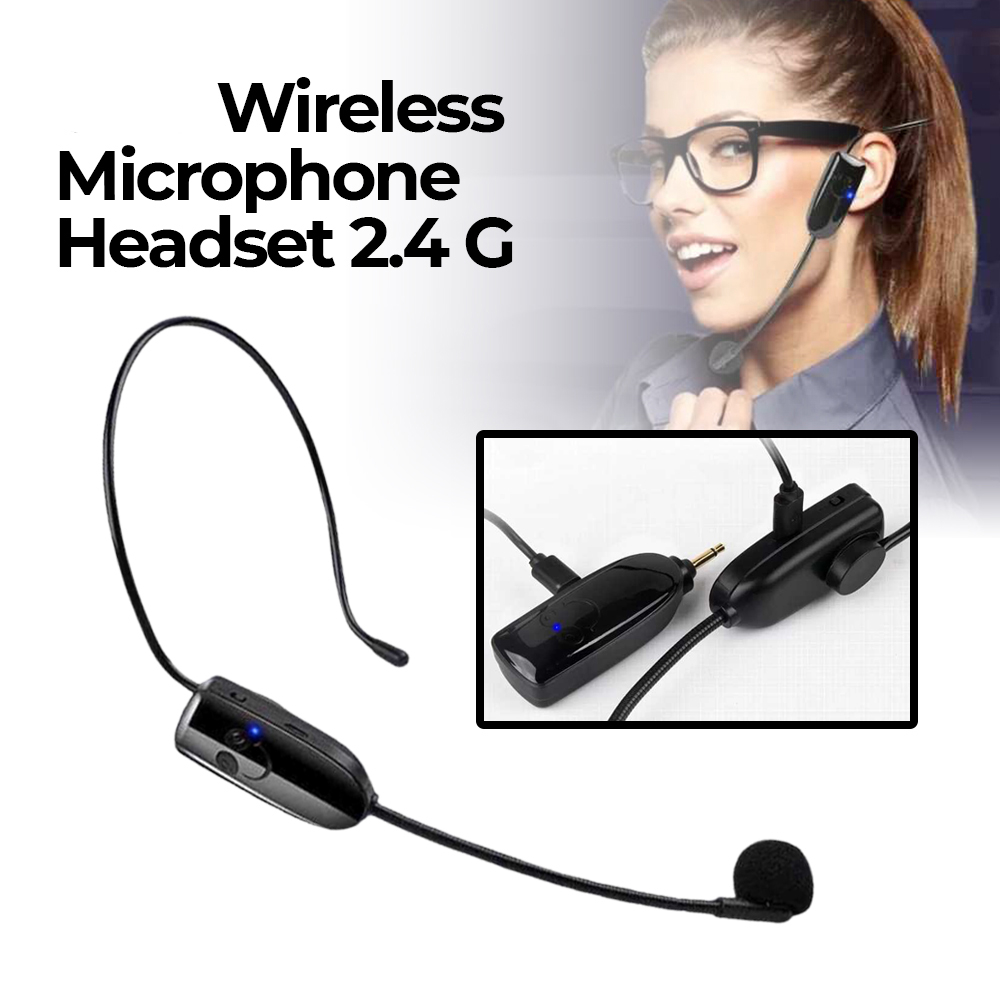 Jual Mic Wireless Bando Microphone 2.4G Headset with Transmitter HX-W021 | Shopee Indonesia