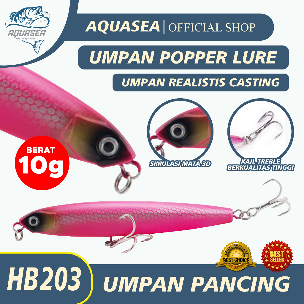 Jual AQUASEA Umpan Pancing Bentuk Ikan Kecil Umpan HB203 Panjang 7.5cm ...