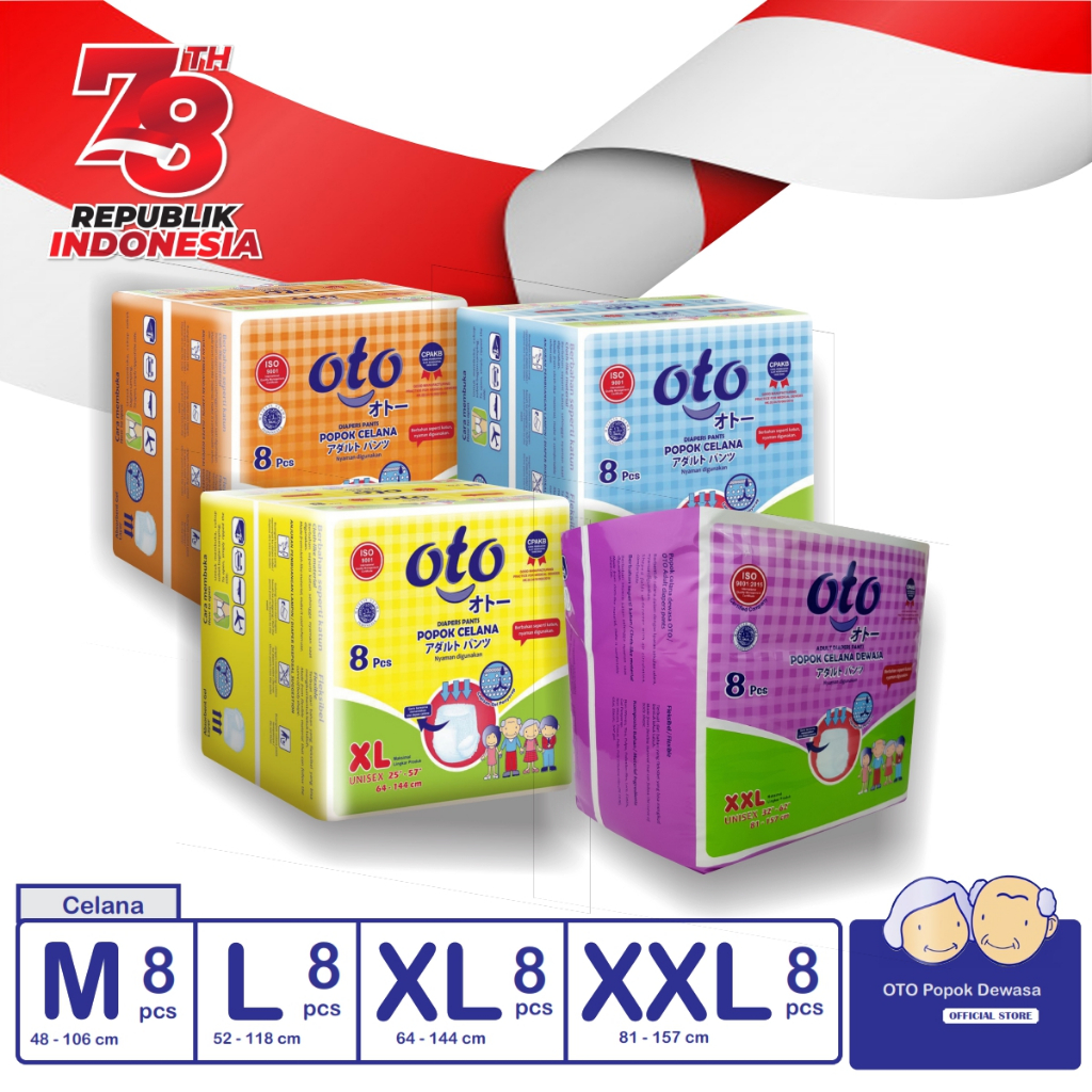 Jual OTO Popok Dewasa model Celana Adult Diapers Pants size M / L / XL / XXL isi 8 pcs | Shopee ...