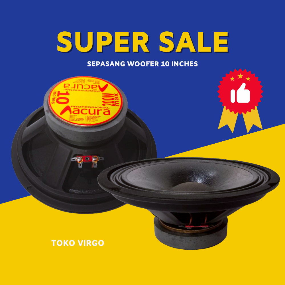 Jual Sepasang Spiker Woofer 10 Inch Acura Single Cone Midle Speaker Mid ...