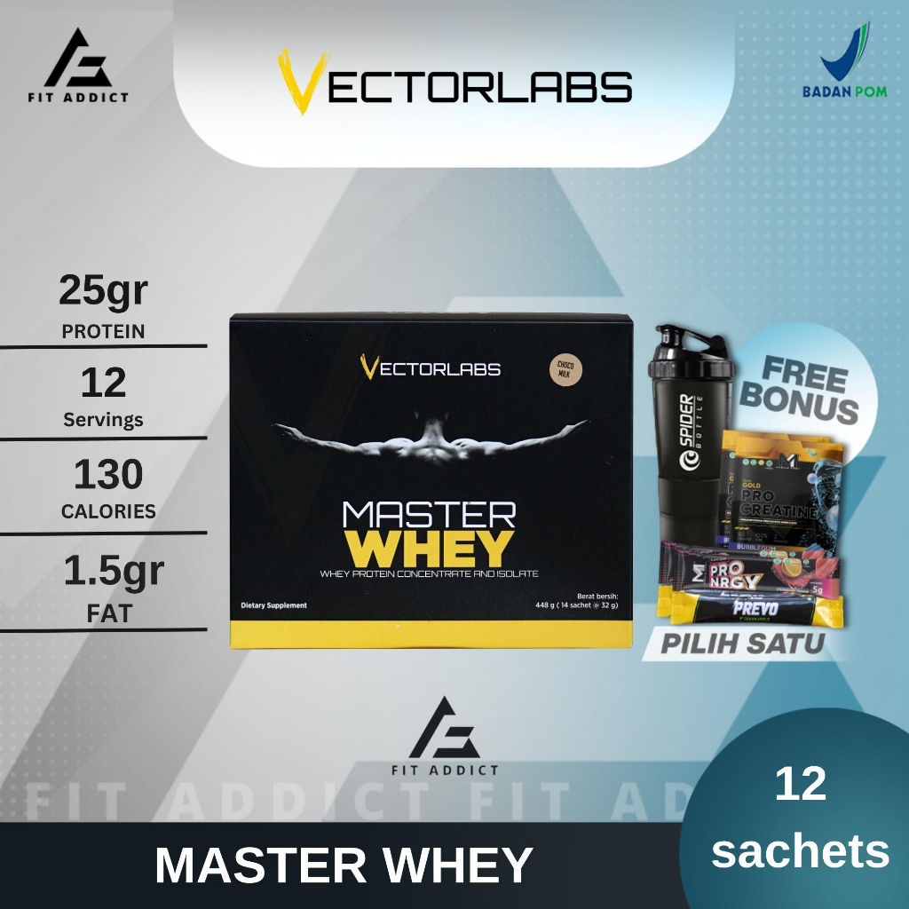 Jual VectorLabs Master Whey 1 Lbs Lb 12 Sachet 1Lb Vector Labs Whey Protein | Shopee Indonesia