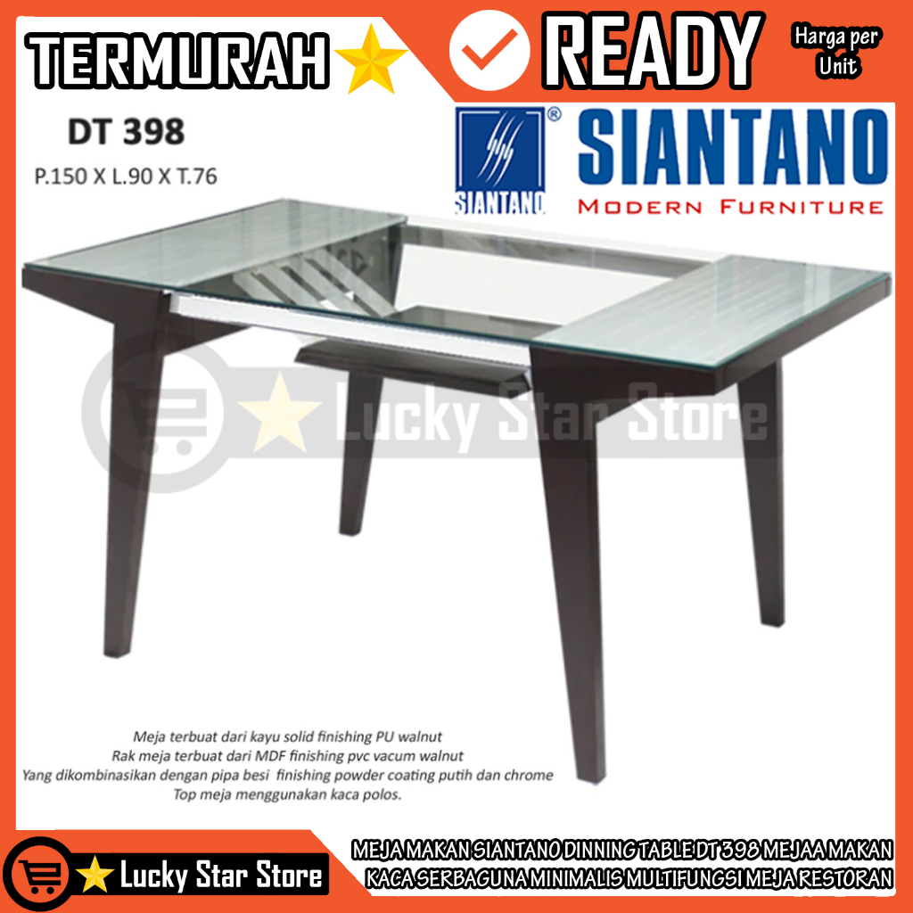Jual [Kargo] DINNING TABLE SIANTANO DT 398 MEJA MAKAN MEJAA MAKAN KACA ...