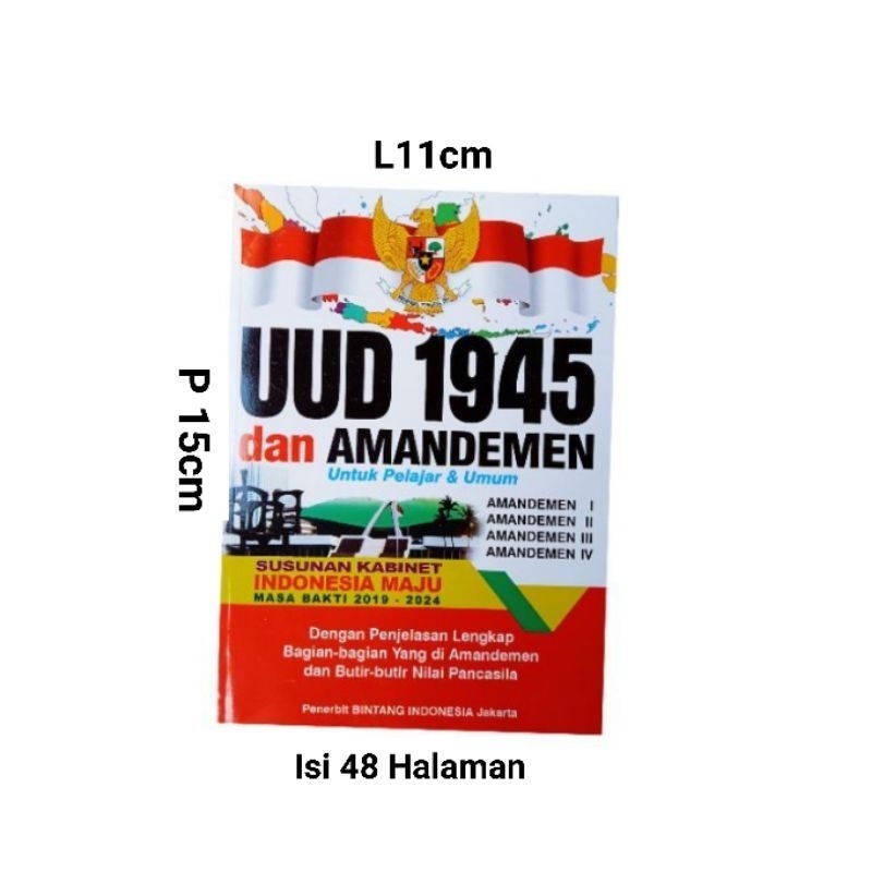 Jual Buku UUD 1945 Lengkap Terbaru Ukuran A6 (Kecil) TIPIS | Shopee ...
